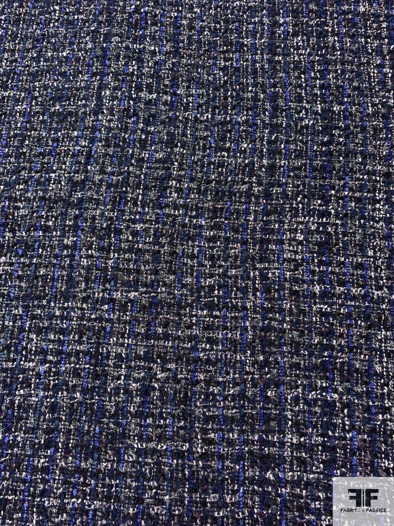 Classic Tweed Suiting - Navy/Blue/Black/White | FABRICS & FABRICS ...