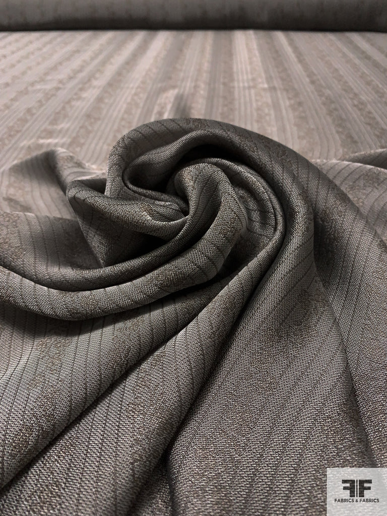 Italian Vertical Striped Soft Jacquard - Dusty Grey | FABRICS & FABRICS ...