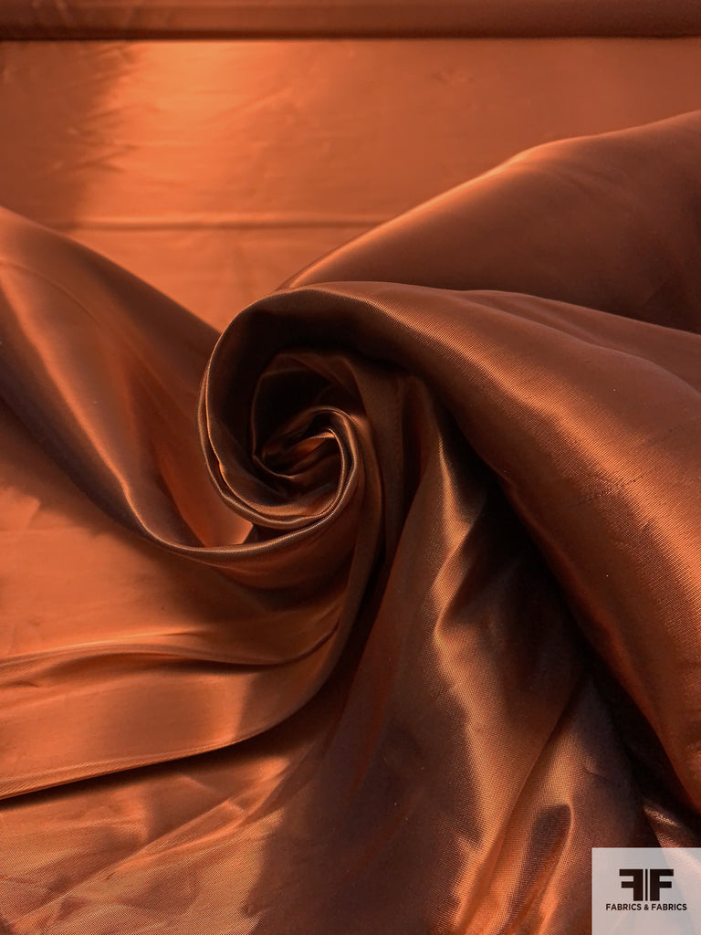 Italian Memory Satin Lamé - Hot Copper | FABRICS & FABRICS – Fabrics ...