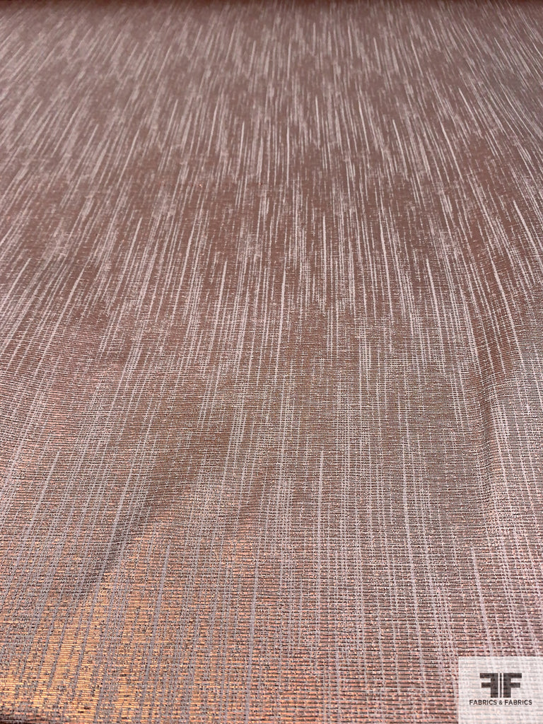 Italian Linen-Weave Novelty Lamé - Metallic Rose Gold/Natural | FABRICS ...