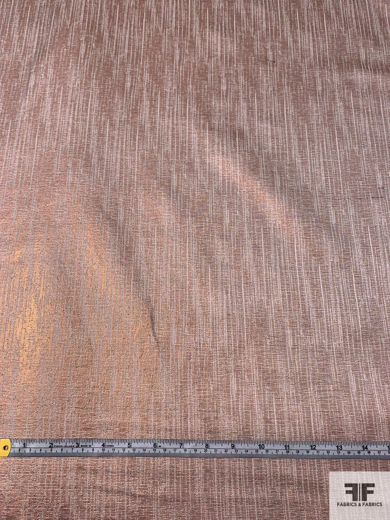 Italian Linen-Weave Novelty Lamé - Metallic Rose Gold/Natural | FABRICS ...