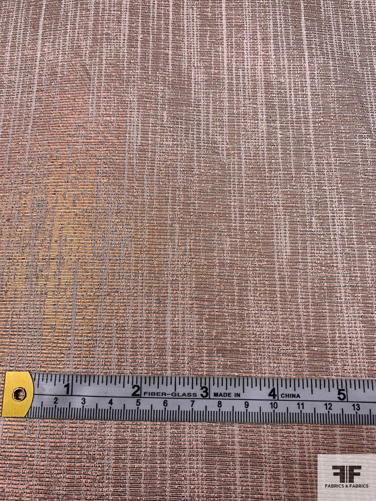 Italian Linen-Weave Novelty Lamé - Metallic Rose Gold/Natural | FABRICS ...