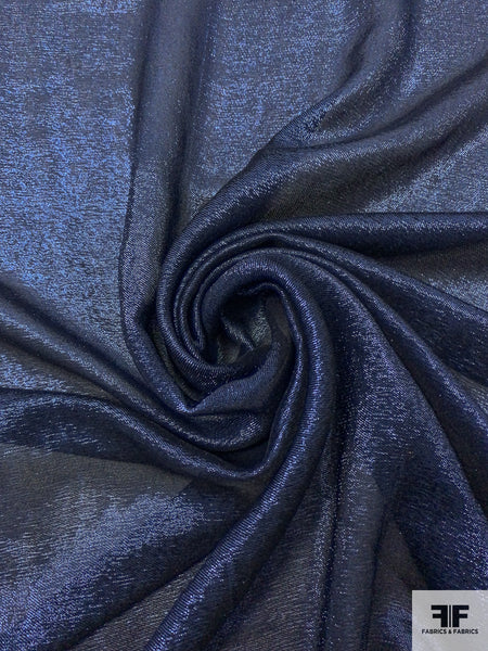 Italian Solid Lamé Silk Chiffon - Navy/Black | FABRICS & FABRICS ...