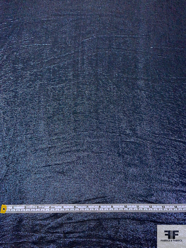 Italian Metallic Silk Chiffon - Metallic Blue/Black | FABRICS & FABRICS ...