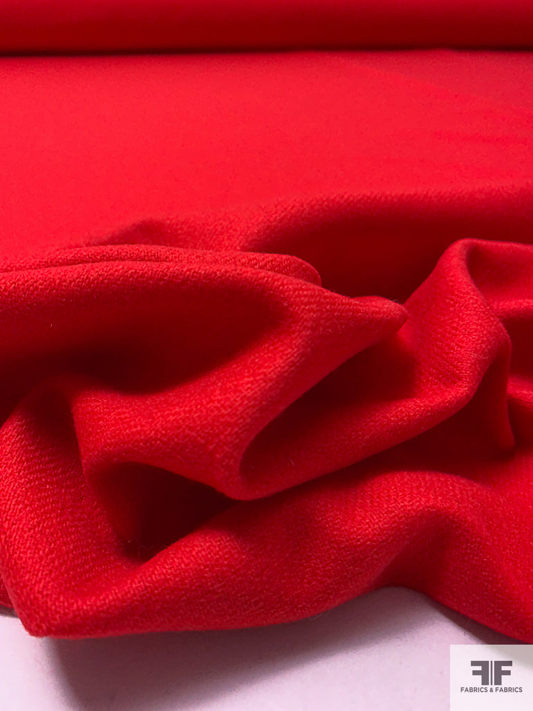 Solid Wool Flannel Suiting - True Red | FABRICS & FABRICS – Fabrics & Fabrics
