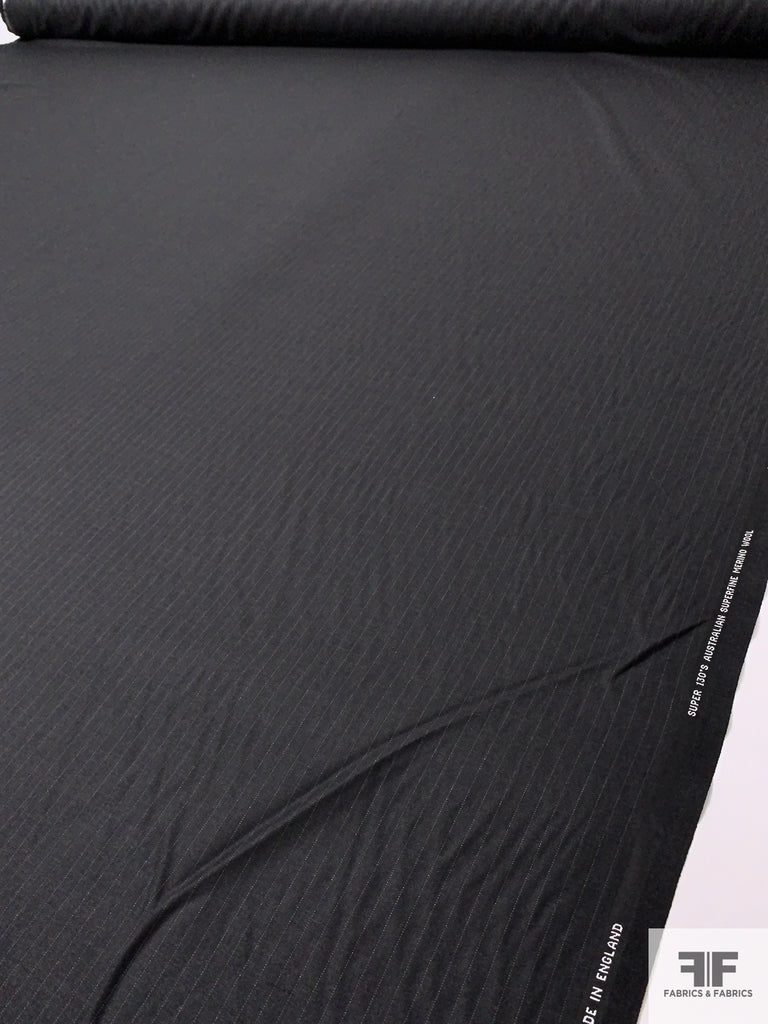 Made in England Super 130s Super Fine Merino Wool Suiting - Soft Black ...