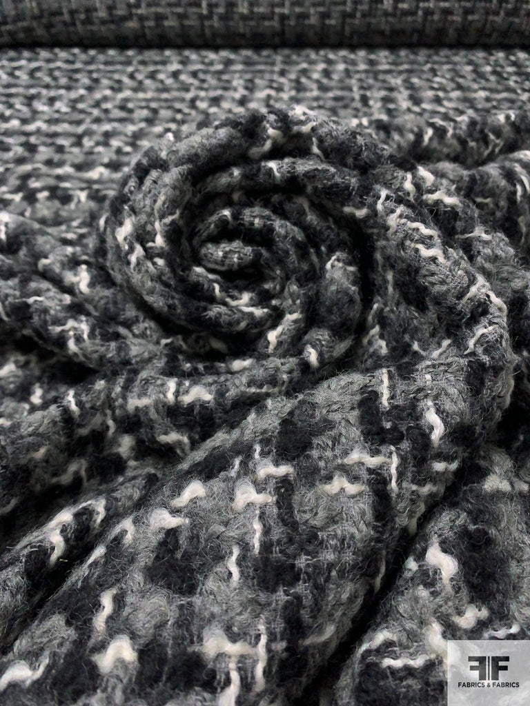Lightweight Coating Tweed - Grey/Black/Off-White | FABRICS & FABRICS ...