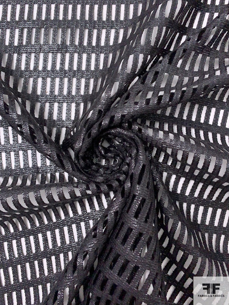 Italian Grid Pattern Novelty Guipure-Like Lace with Glossy Finish ...