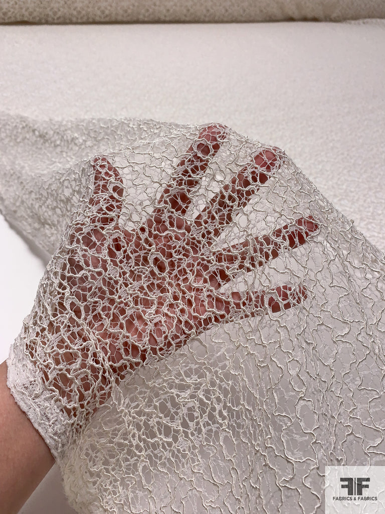 Floral Web Corded Lace - Ivory | FABRICS & FABRICS – Fabrics & Fabrics