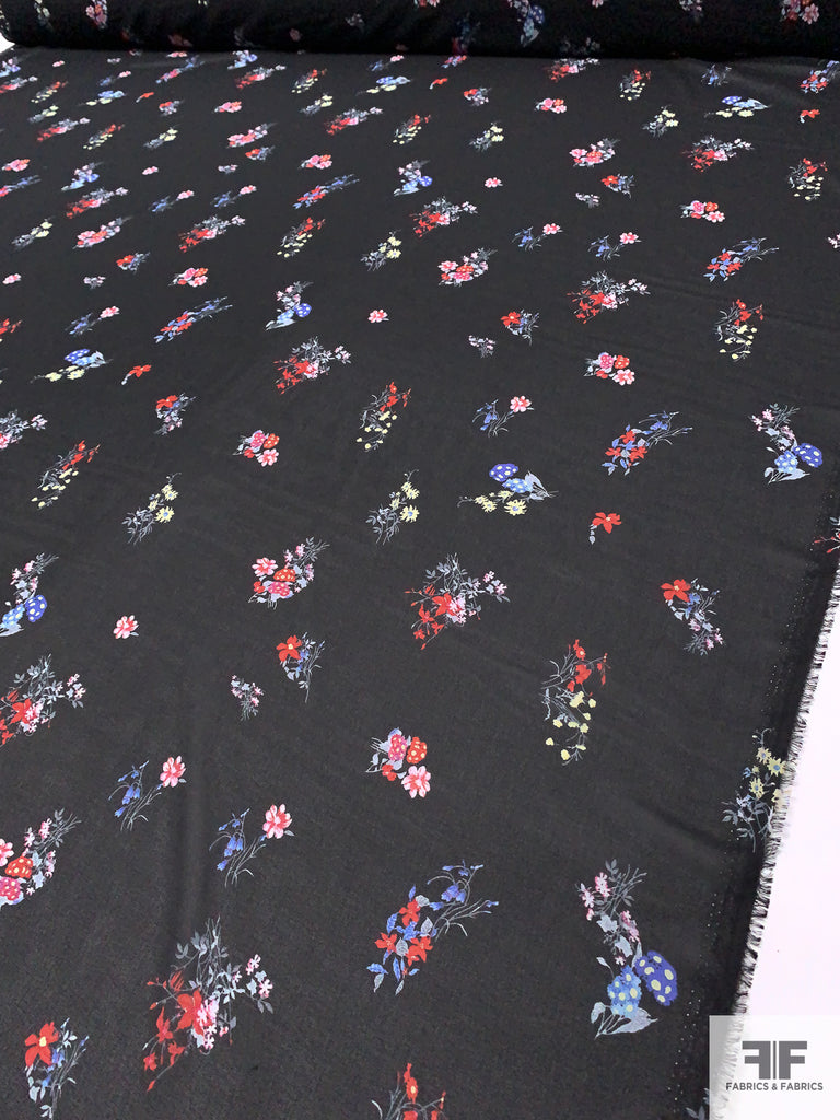 Dainty Floral Printed Polyester Chiffon - Navy/Red/Blue/Yellow/Grey ...