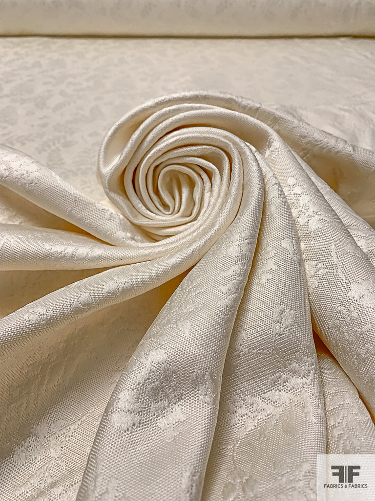 Italian Floral Stems Brocade - Creamy Ivory | FABRICS & FABRICS ...