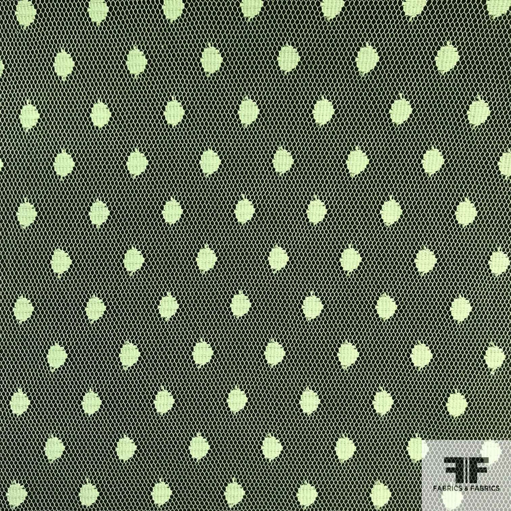 Lime Green Point D'esprit Polka-Dot Tulle - Fabrics & Fabrics