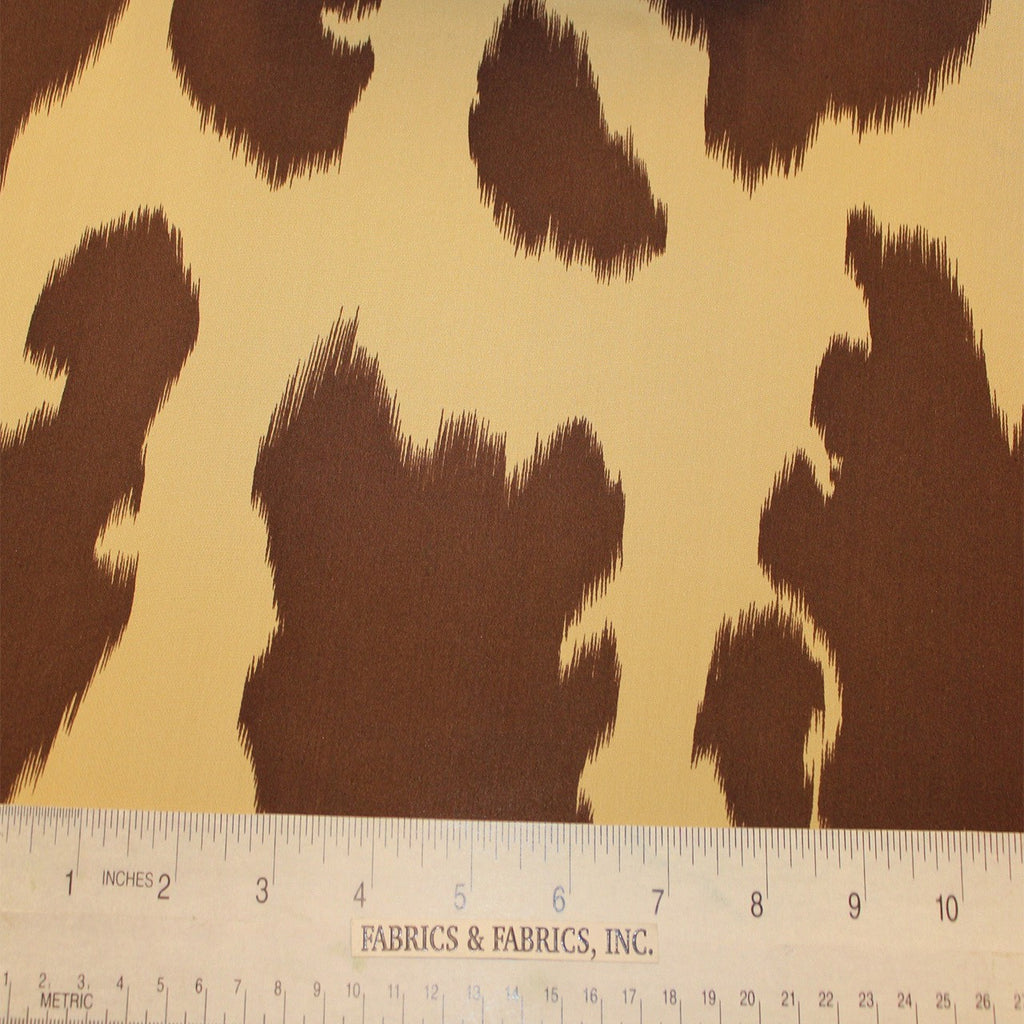 Tan/Brown Cow Printed Silk Georgette - Fabrics & Fabrics
