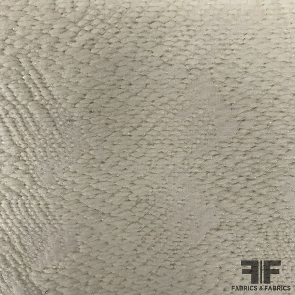 White Textured Wool Coating - Fabrics & Fabrics