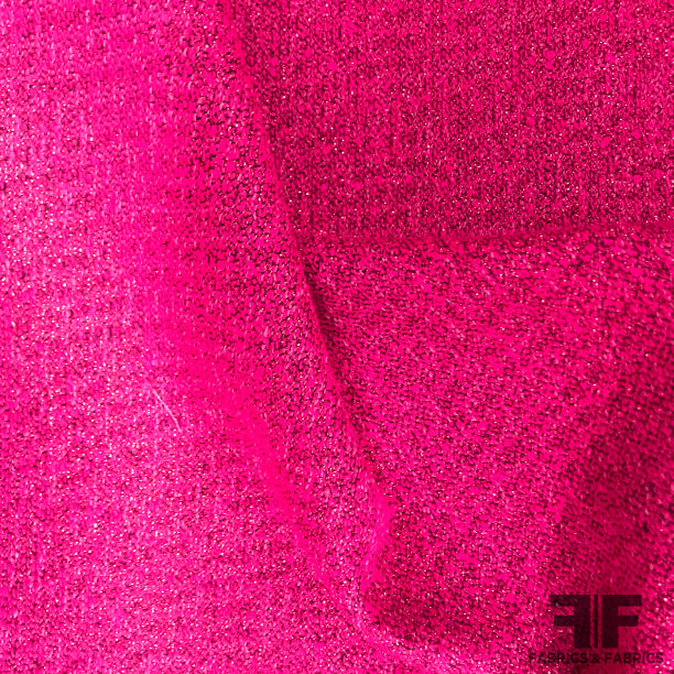 Hot Pink/Metallic Pink Italian Suiting with Lurex - Fabrics & Fabrics