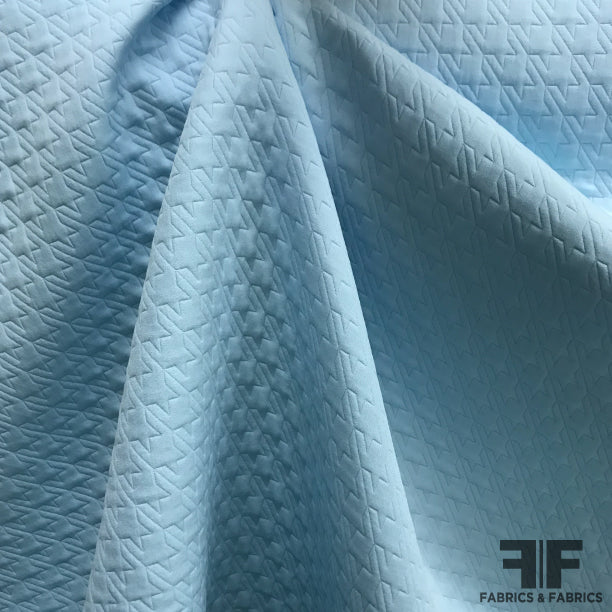 Houndstooth Brocade - Light Blue - Fabrics & Fabrics