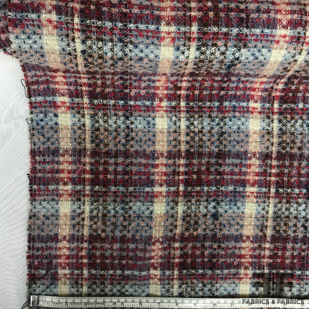 Italian Plaid Wool Tweed - Multicolor - Fabrics & Fabrics