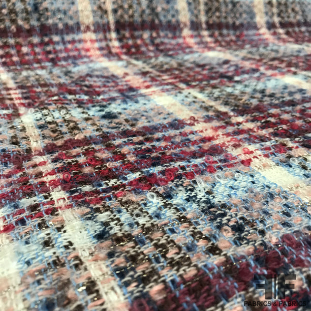 Italian Plaid Wool Tweed - Multicolor - Fabrics & Fabrics