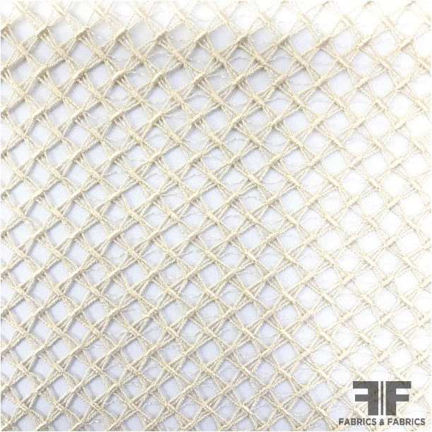 Italian Netting Lattice Guipure Lace - Cream/Beige – Fabrics & Fabrics