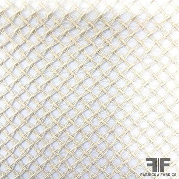 Italian Netting Lattice Guipure Lace - Cream/Beige – Fabrics & Fabrics