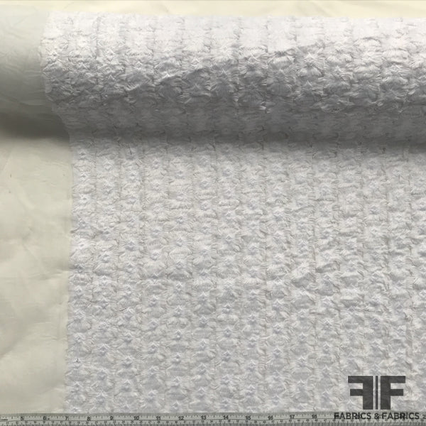 Heavy Texture Embroidered Netting - White – Fabrics & Fabrics