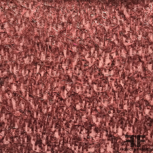 Italian Embroidered Fringe Novelty Chiffon - Maroon/Metallic – Fabrics ...