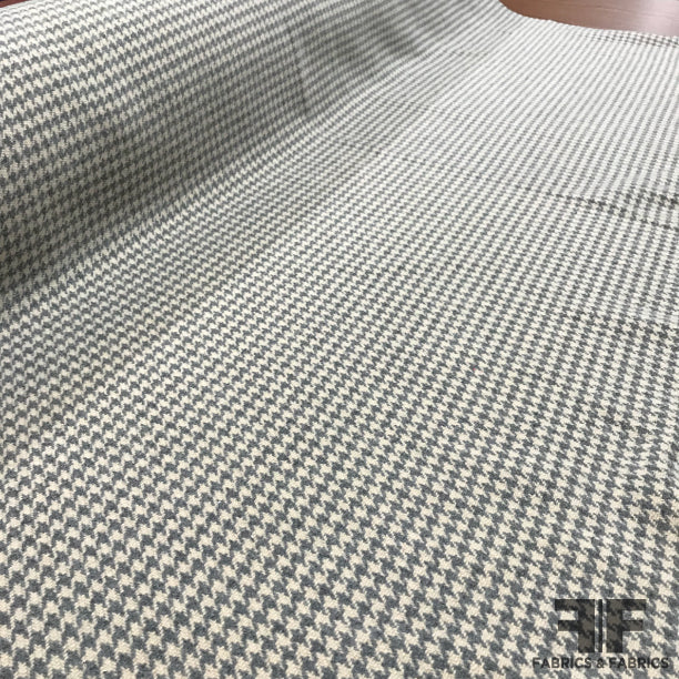 Italian Wool Houndstooth Coating - Grey/Ivory – Fabrics & Fabrics