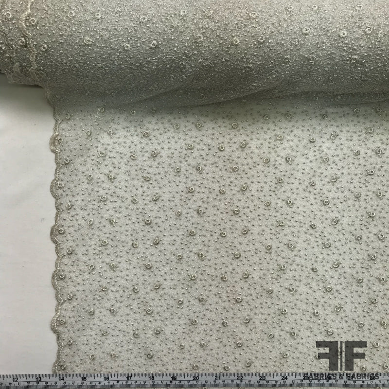 Metallic Embroidered Netting - Grey/Metallic – Fabrics & Fabrics