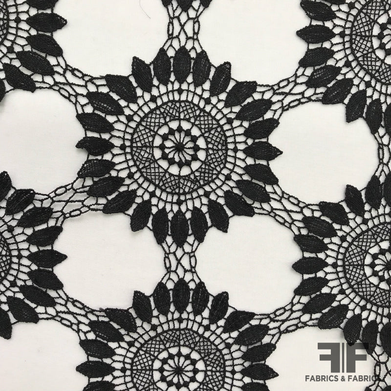 Delicate Open Weave Crochet Lace - Black – Fabrics & Fabrics