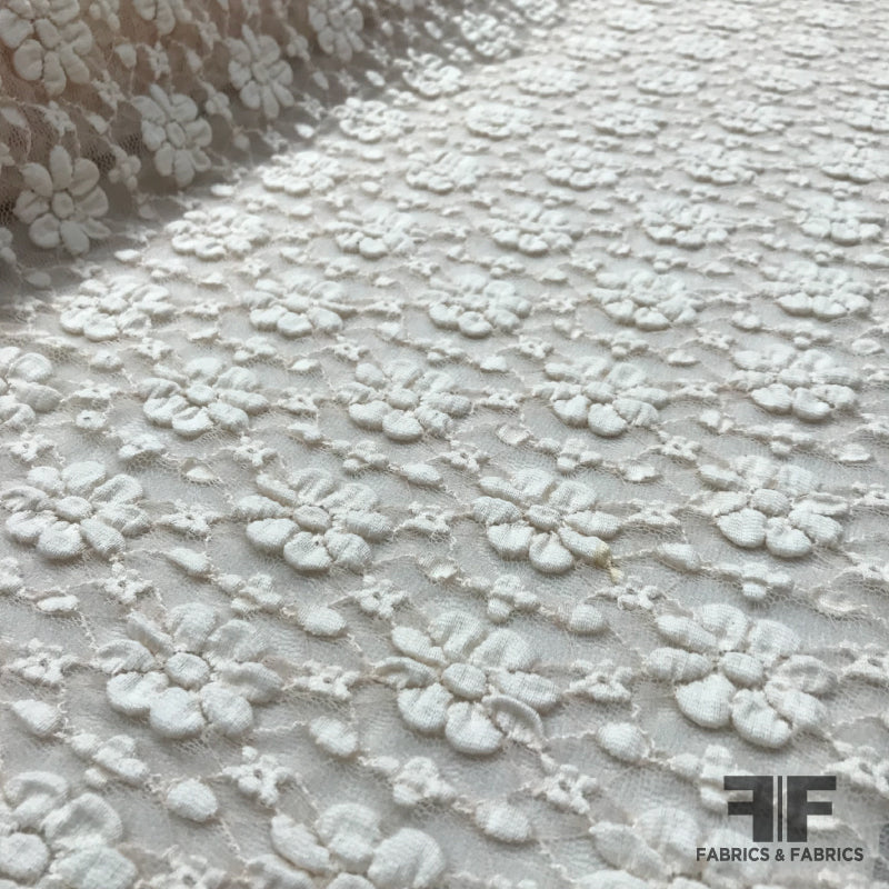 Stretch Floral Netting - Light Beige – Fabrics & Fabrics