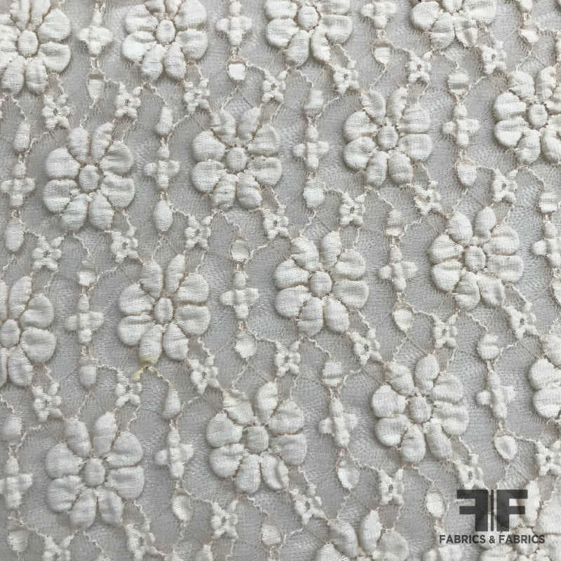 Stretch Floral Netting - Light Beige – Fabrics & Fabrics