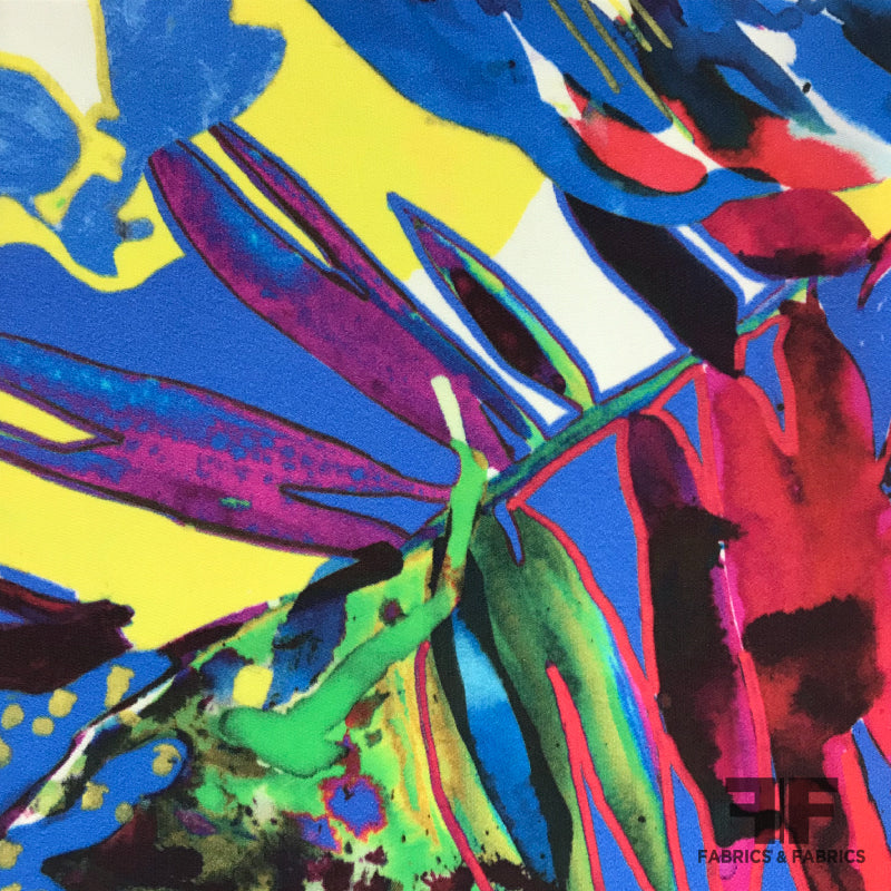 Abstract Tropical Silk Georgette - Multicolor – Fabrics & Fabrics
