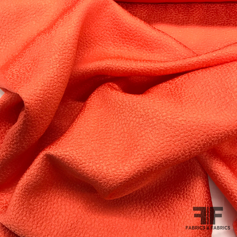 Italian Pebble Textured Brocade - Coral – Fabrics & Fabrics