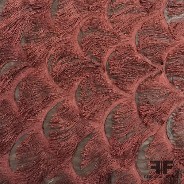 Christian Siriano Scalloped Fringe Novelty - Maroon – Fabrics & Fabrics