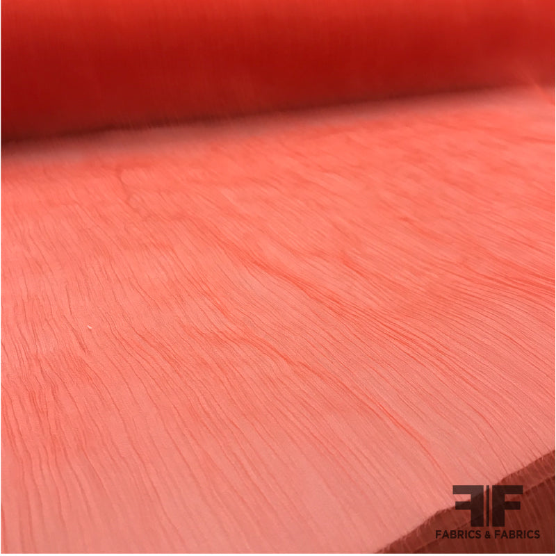 Crinkled Solid Silk Organza - Orange – Fabrics & Fabrics