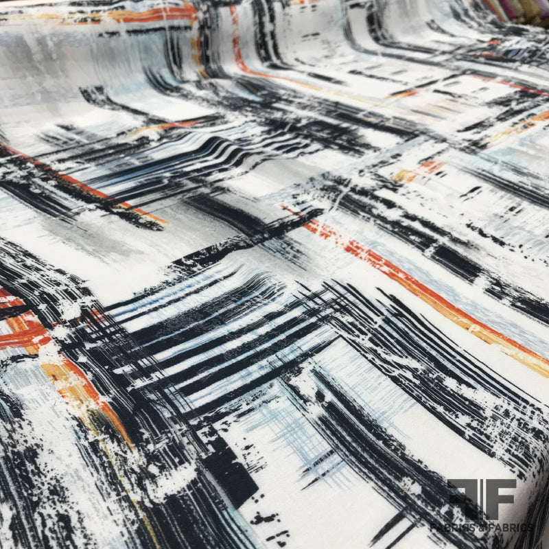 Abstract Painterly Printed Lightweight Rayon Crepe - Multicolor ...