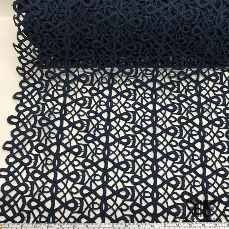 Guipure Lace - Navy – Fabrics & Fabrics