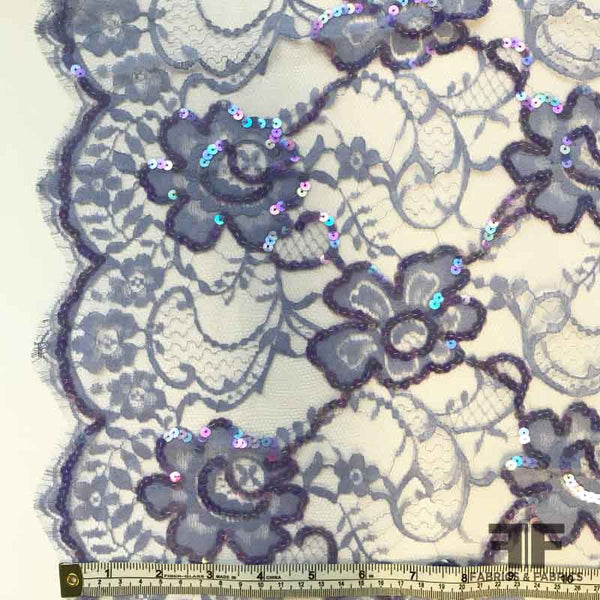 French Couture Chantilly Lace with Sequins - Periwinkle – Fabrics & Fabrics