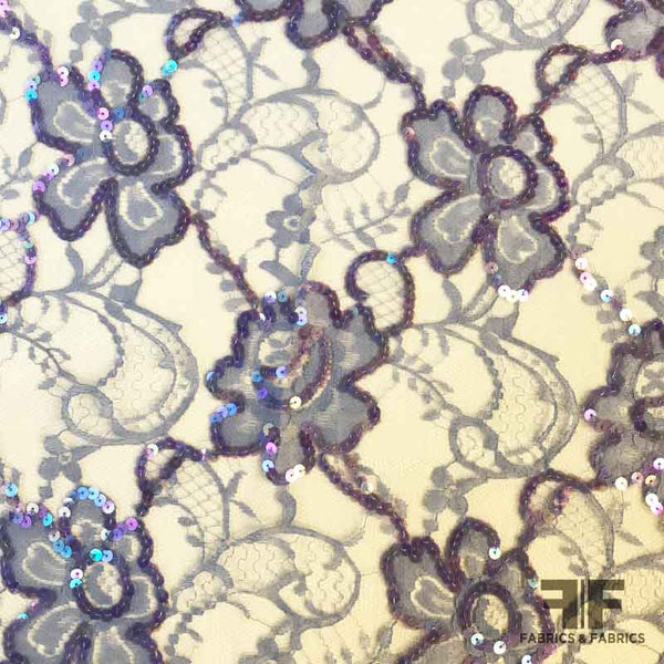French Couture Chantilly Lace with Sequins - Periwinkle – Fabrics & Fabrics