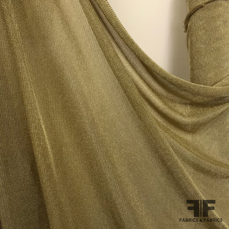 French Novelty Metallic Chain Mail Knit Fabric - Gold – Fabrics & Fabrics