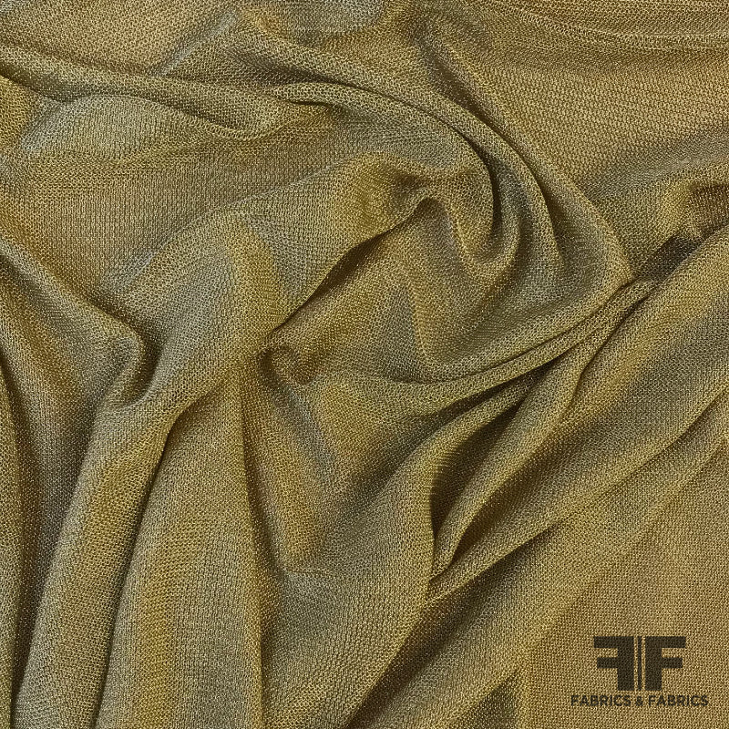 French Novelty Metallic Chain Mail Knit Fabric - Gold – Fabrics & Fabrics