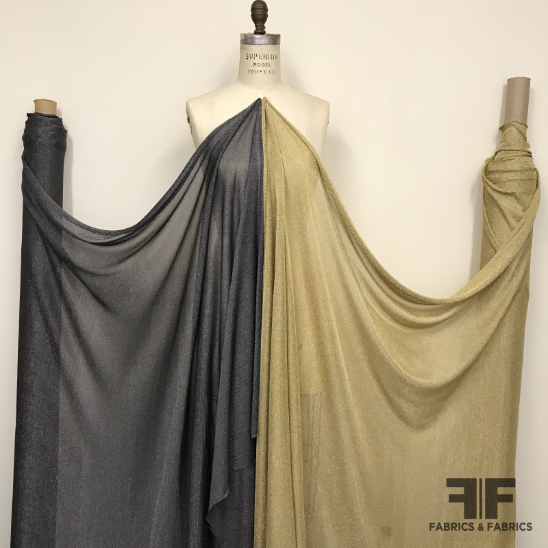 French Novelty Metallic Chain Mail Knit Fabric - Gold – Fabrics & Fabrics