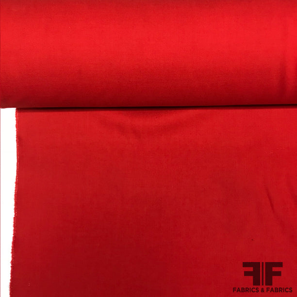 Italian Light-Weight Twill Wool Coating - Red – Fabrics & Fabrics
