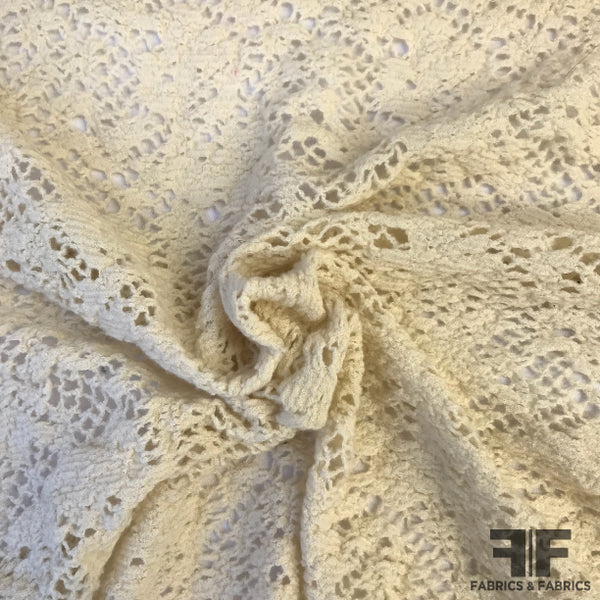 Wool Crochet Knit - Cream – Fabrics & Fabrics