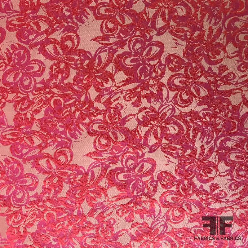 Floral High-Sheen Brocade - Pink/Hot Pink | FABRICS & FABRICS – Fabrics ...