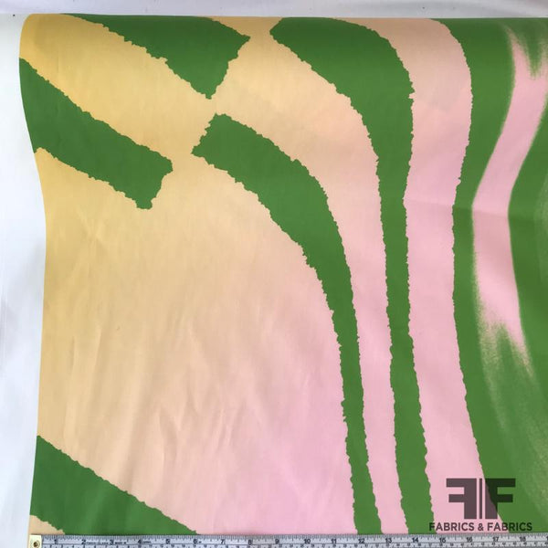 Italian Large-Scale Abstract Printed Stretch Cotton Sateen - Multicolor ...