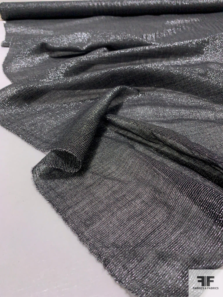 Metallic Wool Gauze - Silver/Black | FABRICS & FABRICS – Fabrics & Fabrics