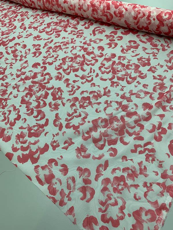 Brushstroke Floral Printed Silk Chiffon - Raspberry / White | FABRICS ...