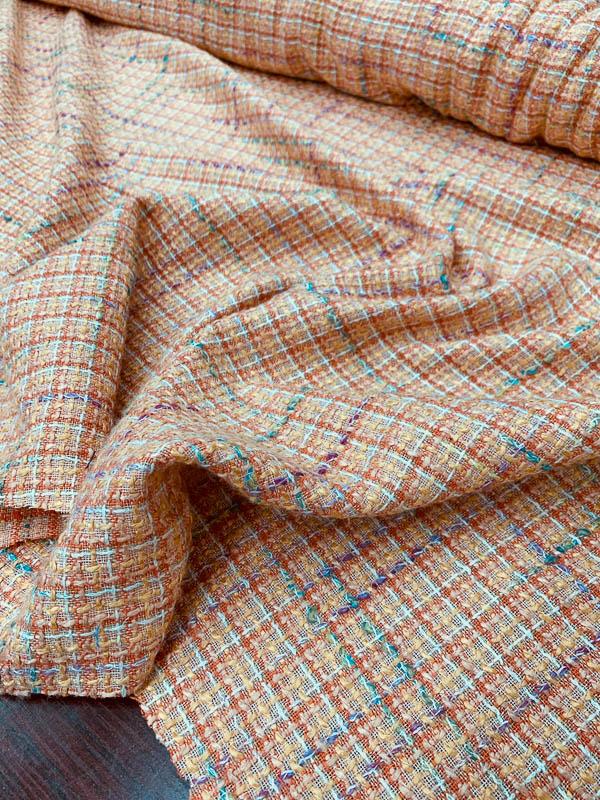 Classic Woven Windowpane Tweed - Orange | FABRICS & FABRICS – Fabrics ...