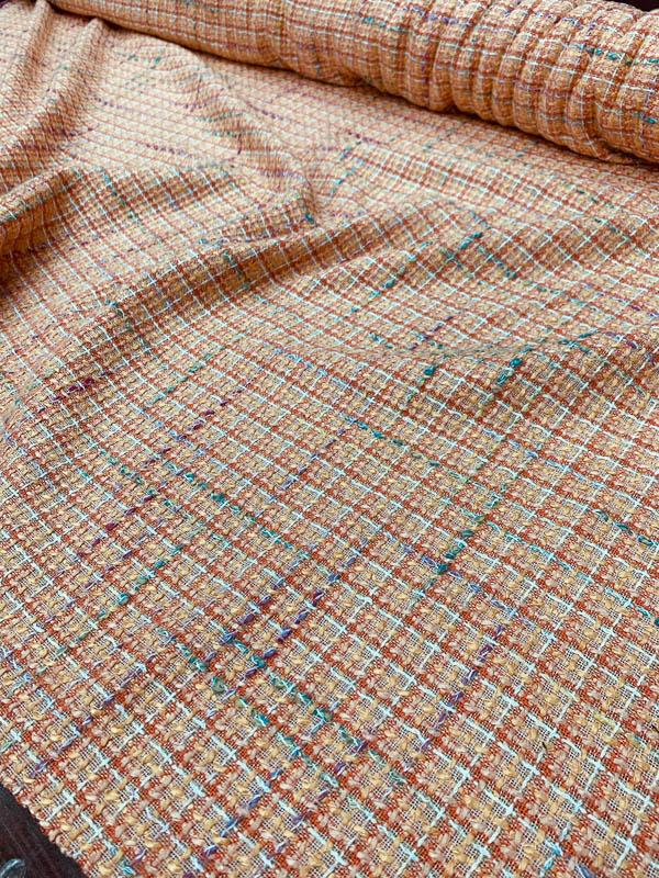 Classic Woven Windowpane Tweed - Orange | FABRICS & FABRICS – Fabrics ...